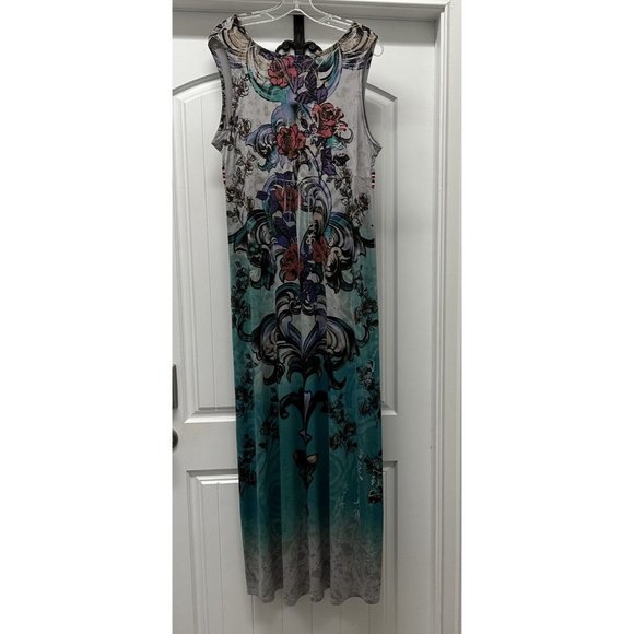 ONE WORLD | Dresses | One World Maxi Dress Boho V Neck Size Large ...